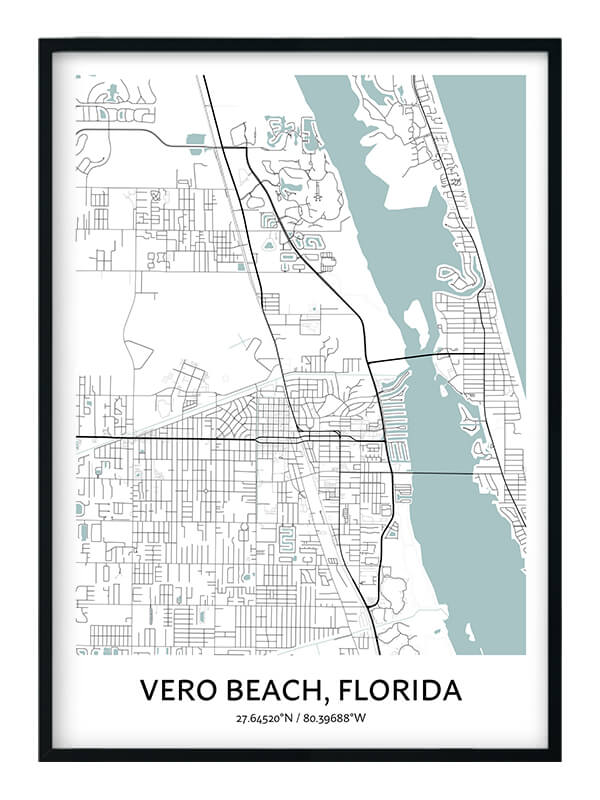 Vero Beach Map Poster - Your City Map Art - Positive Prints