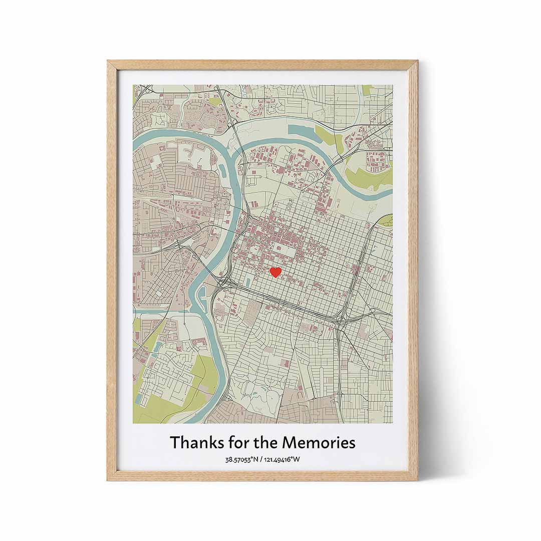 Moving Away Map - Personalized Gift - Positive Prints