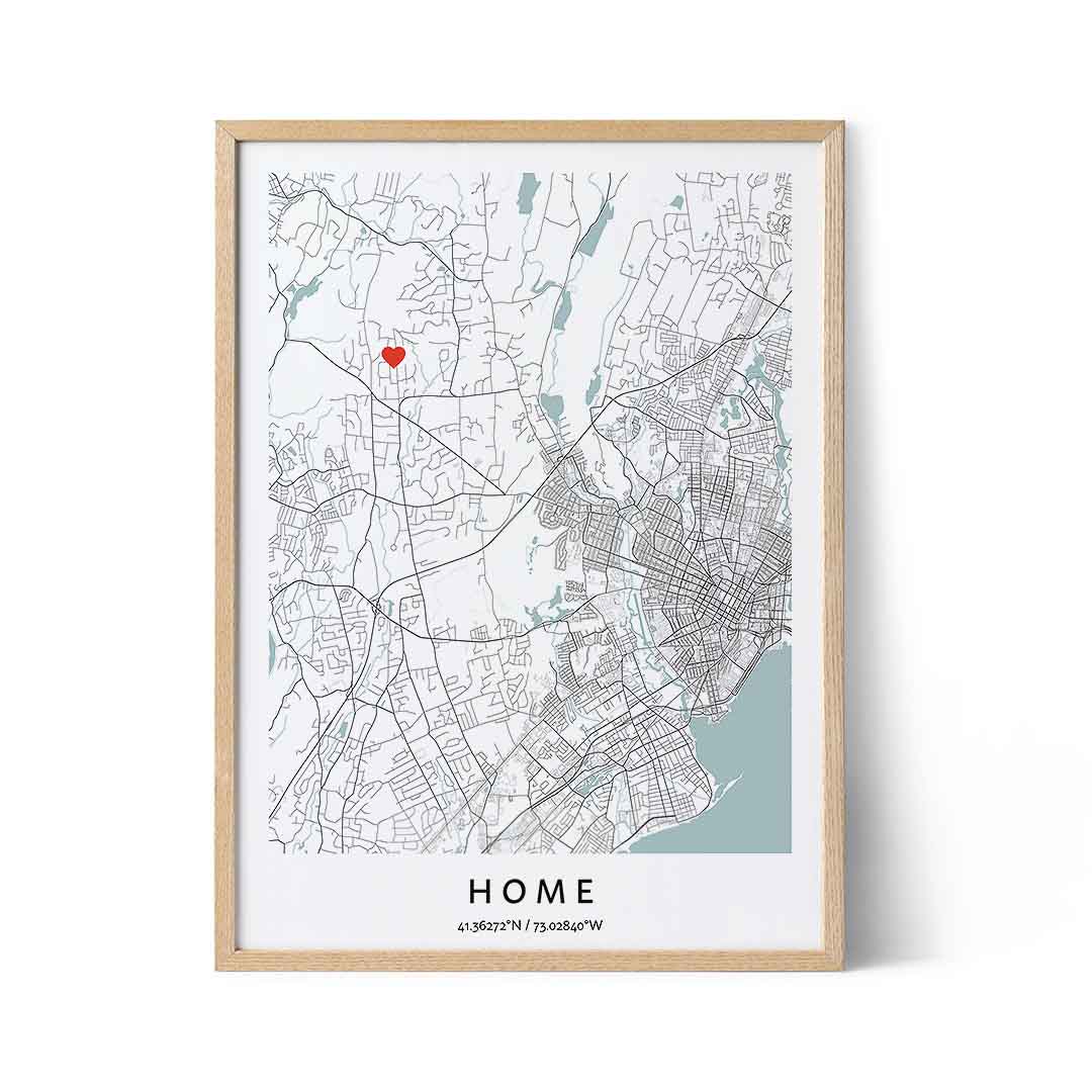 New Home Map - Personalized Housewarming Gift - Positive Prints