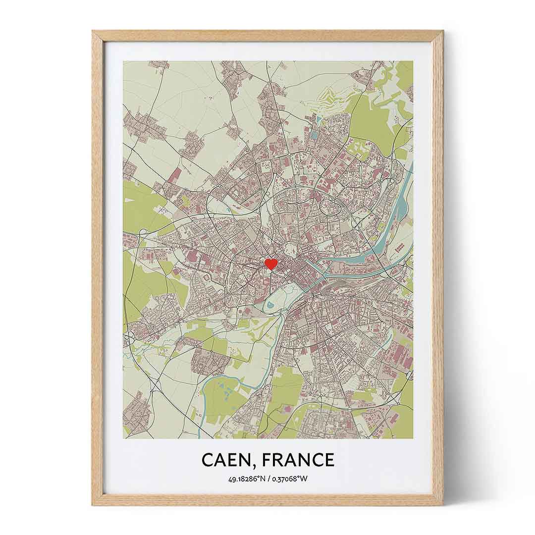 Caen Map Poster - Your City Map Art - Positive Prints