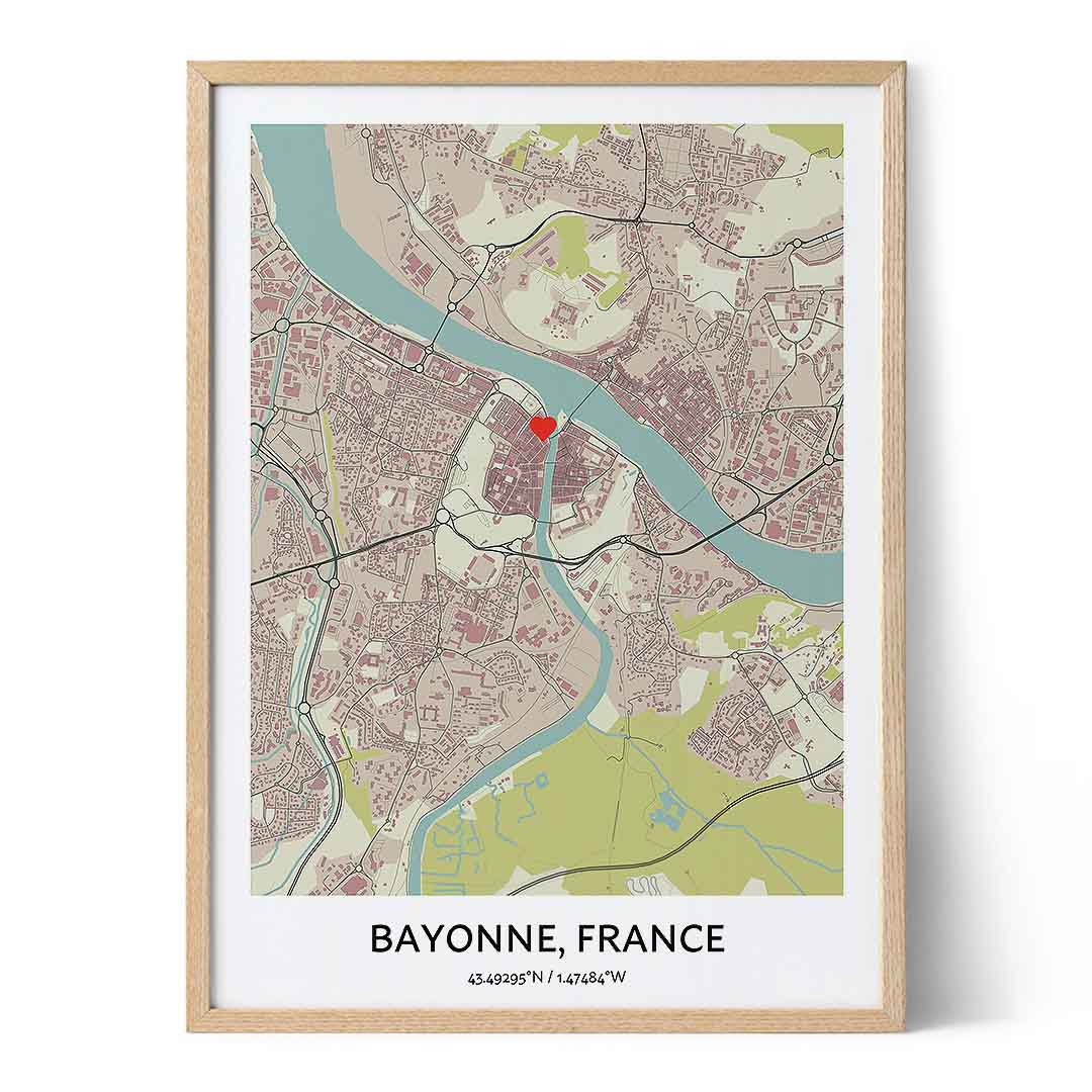Bayonne Map Poster - Your City Map Art - Positive Prints