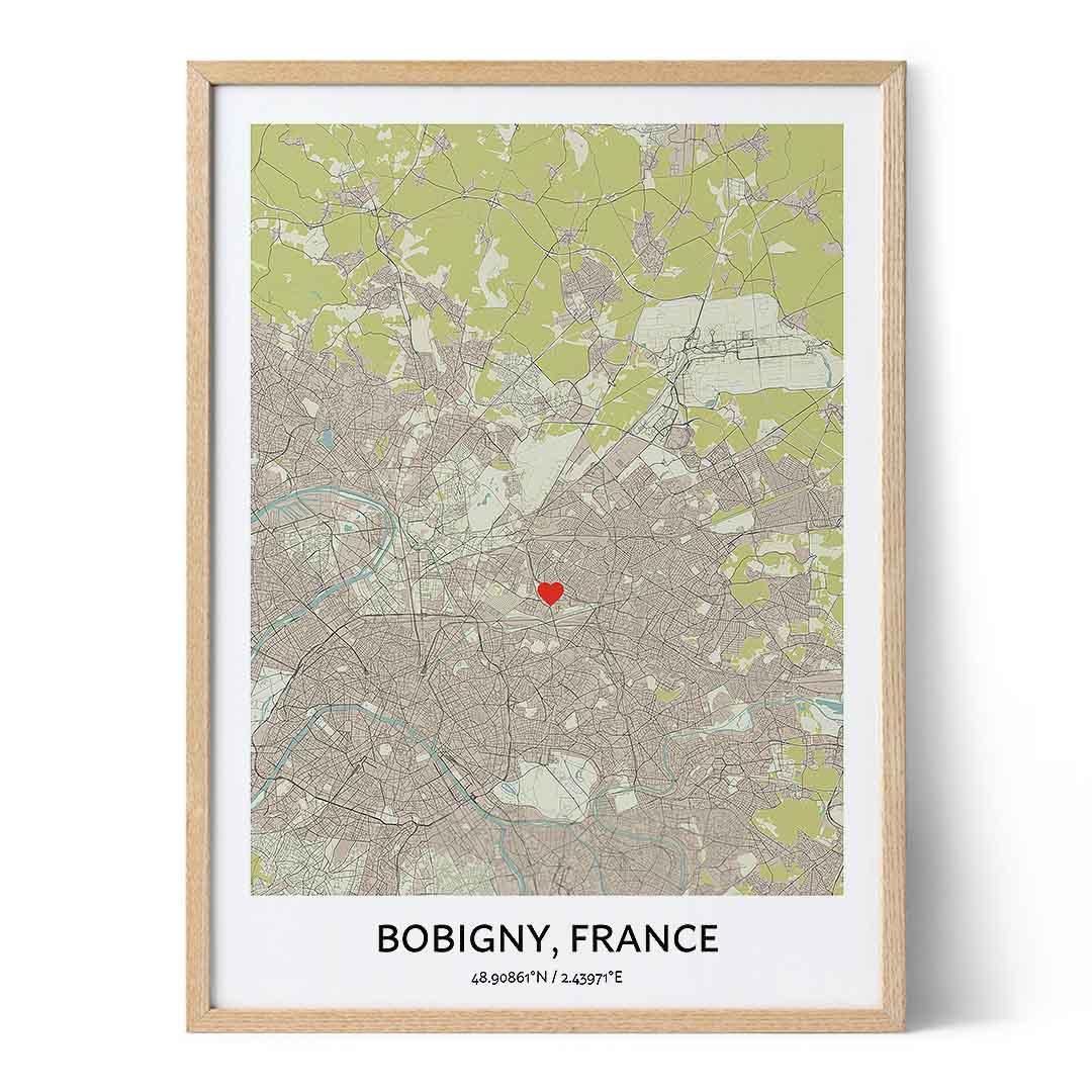 Bobigny Map Poster - Positive Prints