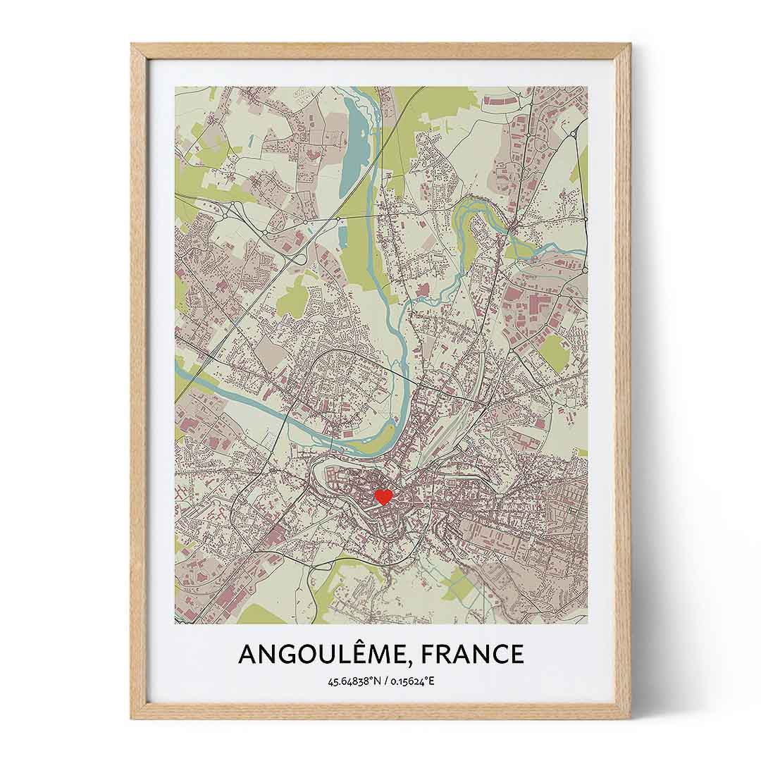 Angoulême Map Poster - Your City Map Art - Positive Prints