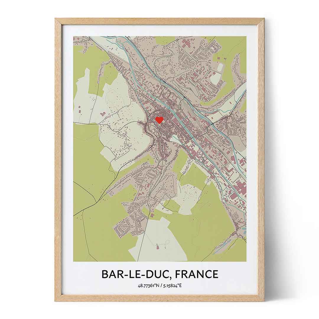 Bar-le-Duc Map Poster - Positive Prints