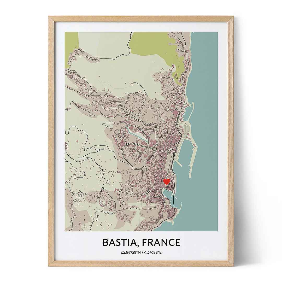 Bastia Map Poster - Your City Map Art - Positive Prints
