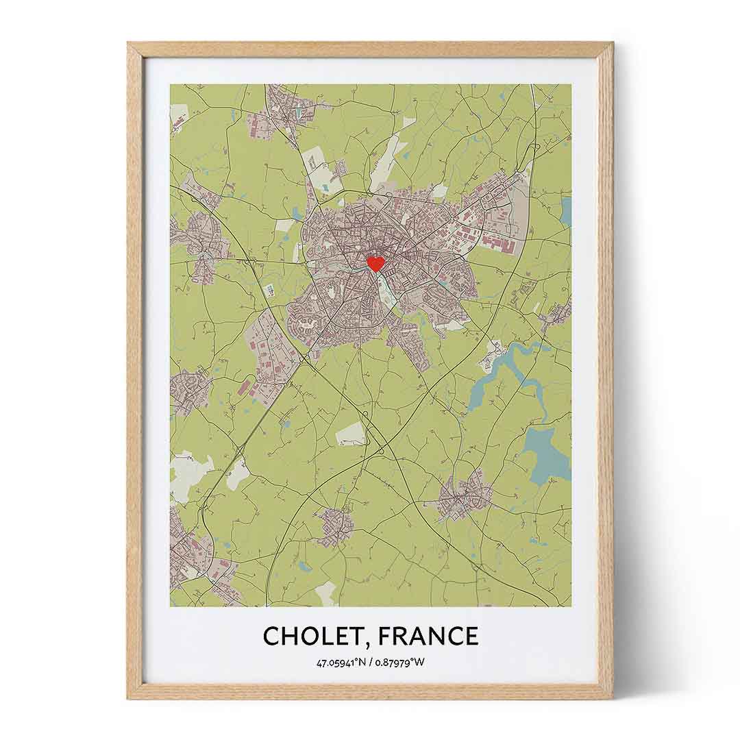 Cholet Map Poster - Positive Prints