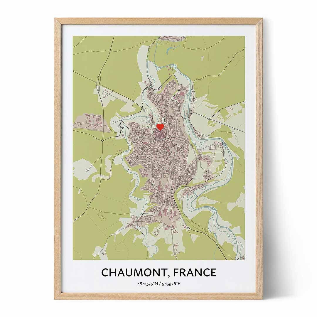 Chaumont Map Poster - Your City Map Art - Positive Prints