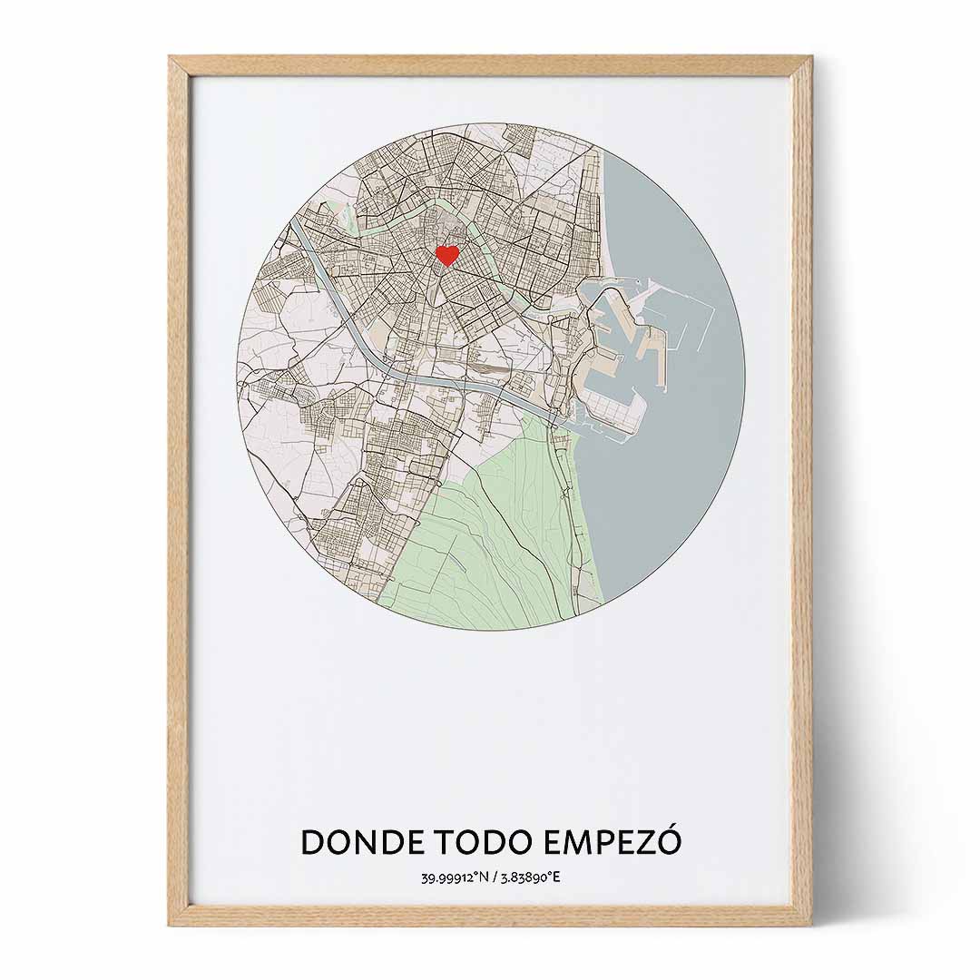 Mapa circular de donde nos conocimos - Positive Prints