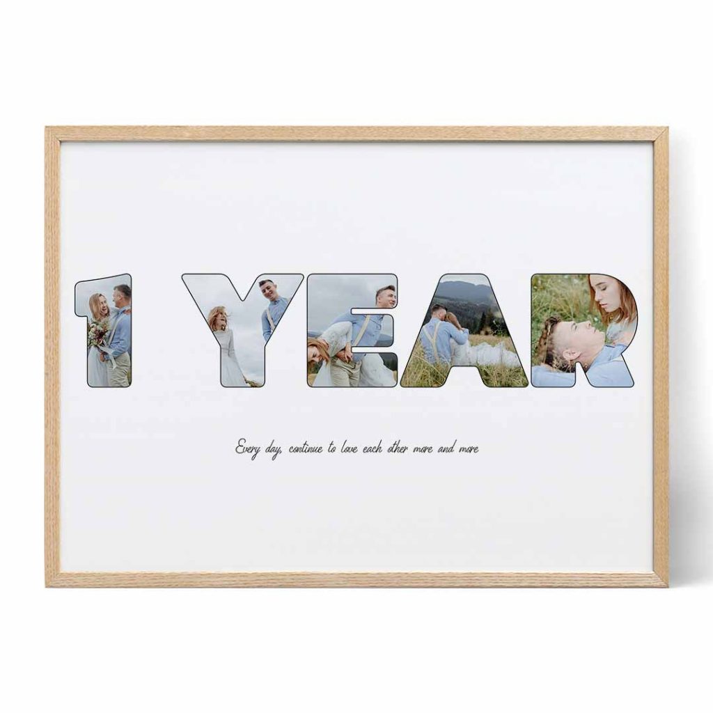 1 Year Anniversary Letter Photo Collage - Positive Prints