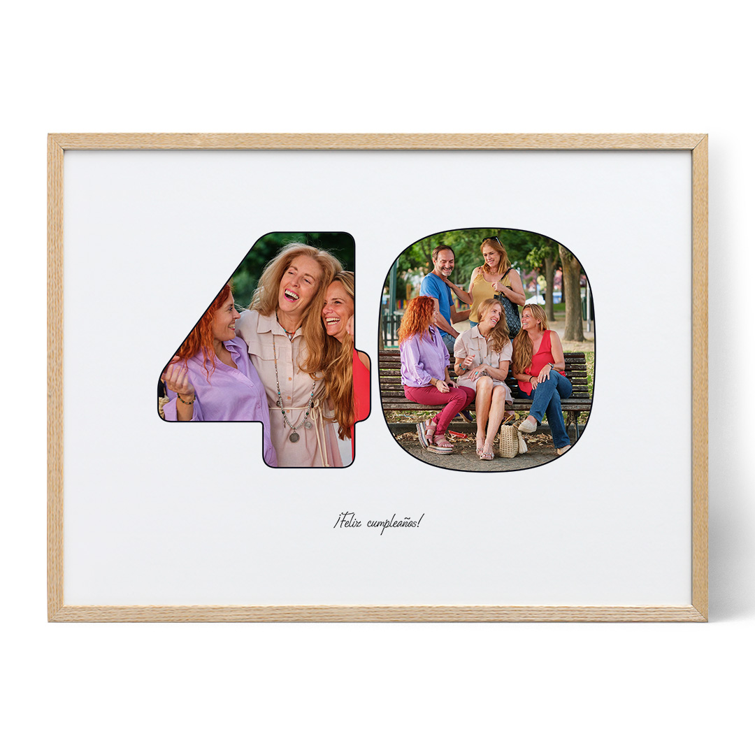 El collage de fotos del 40 cumpleaños - Positive Prints