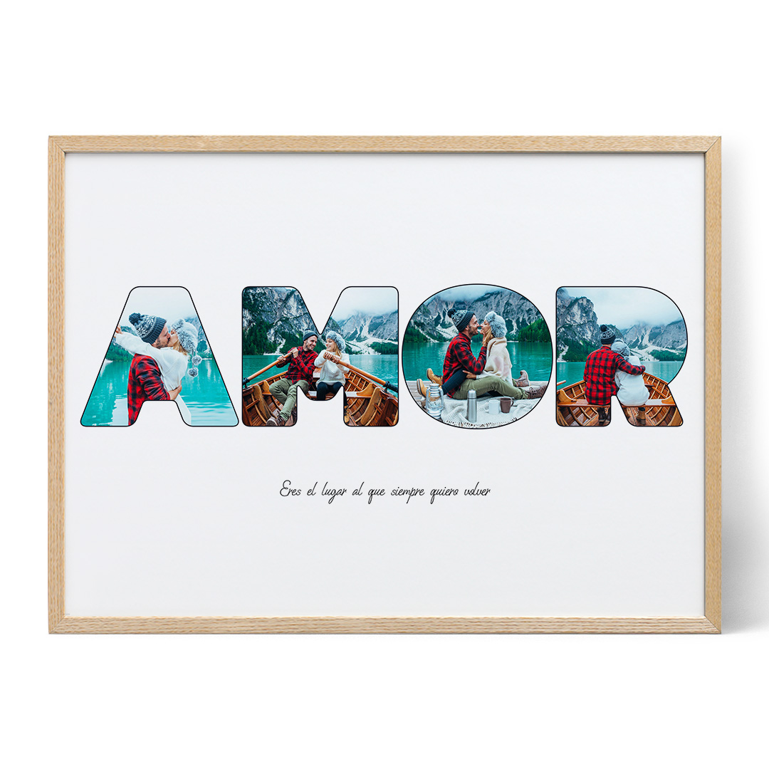 Collage fotográfico de amor con letras - Positive Prints