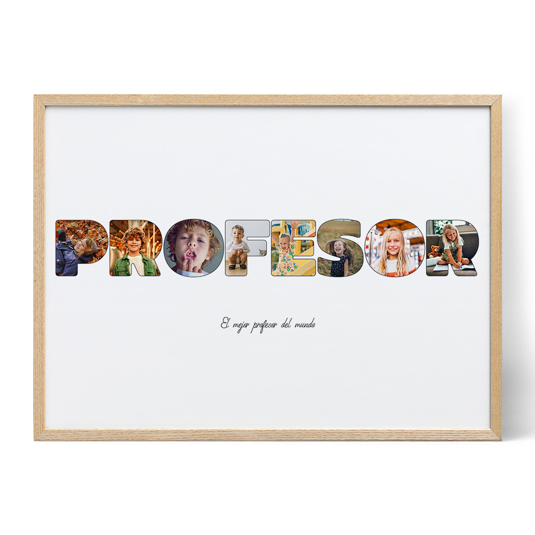 Collage fotográfico de letras- Maestro - Positive Prints