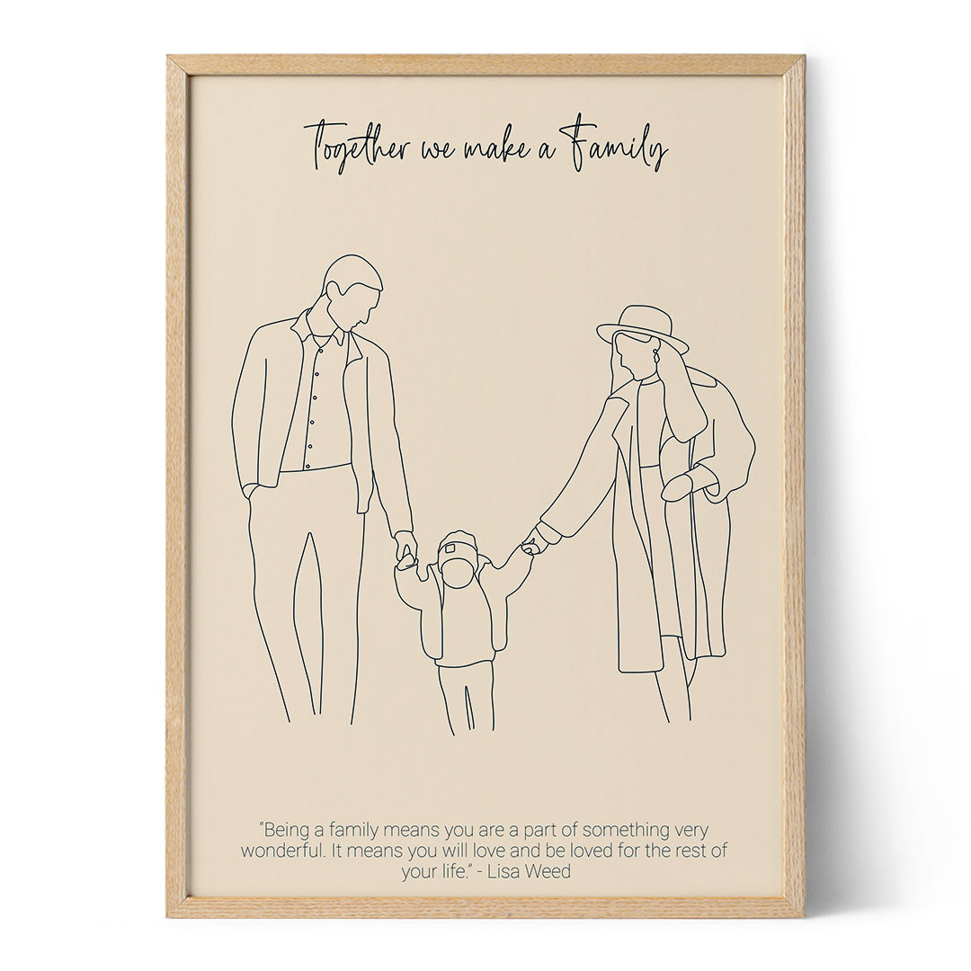 Family Line Art - Positive Prints