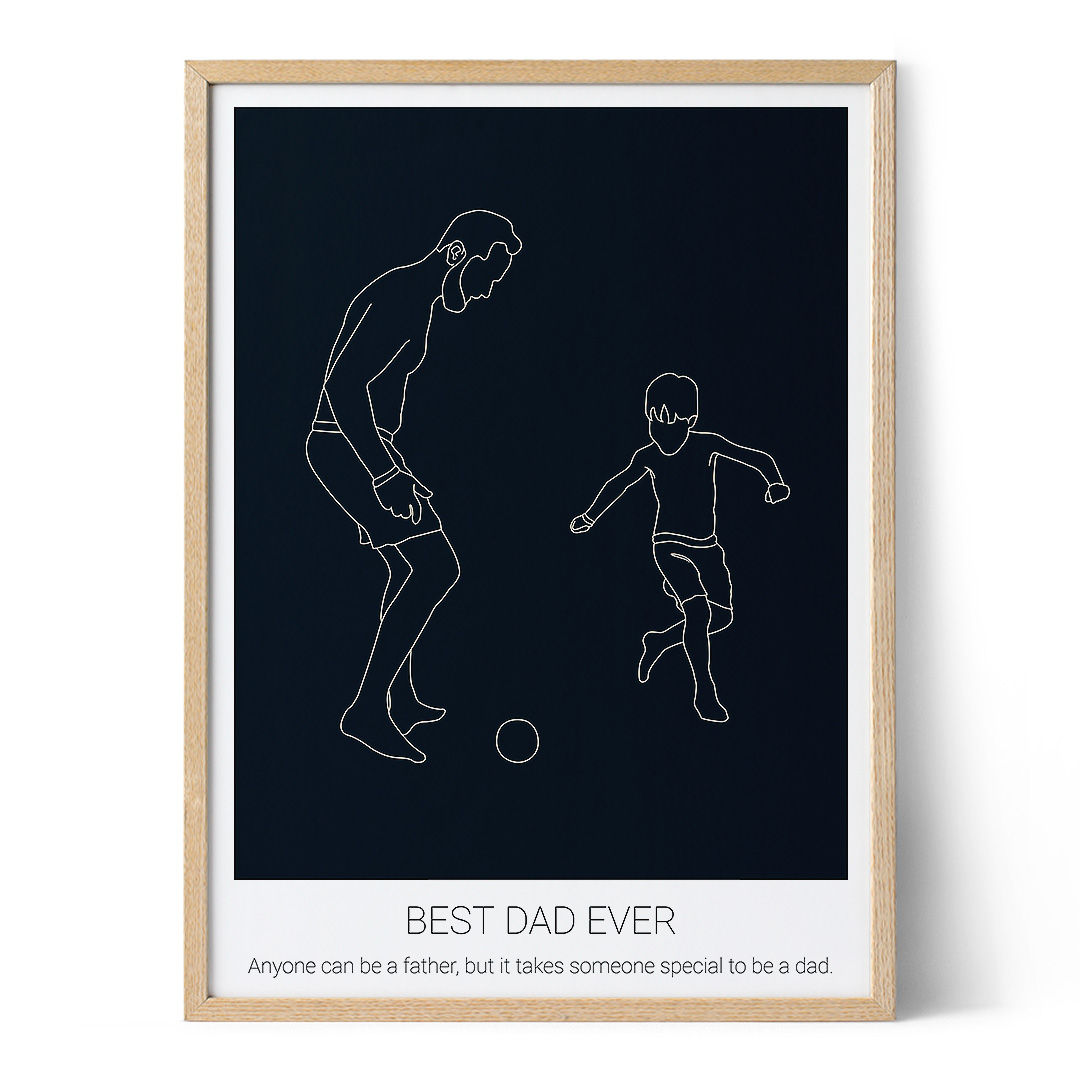 Father Line Art - Positive Prints