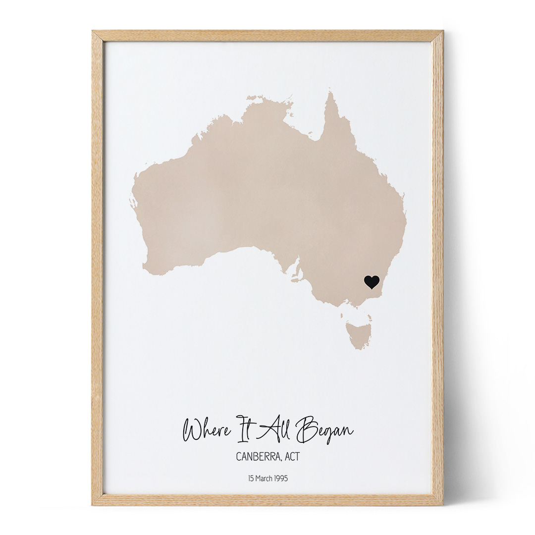 Watercolour Where It All Began Map - Positive Prints