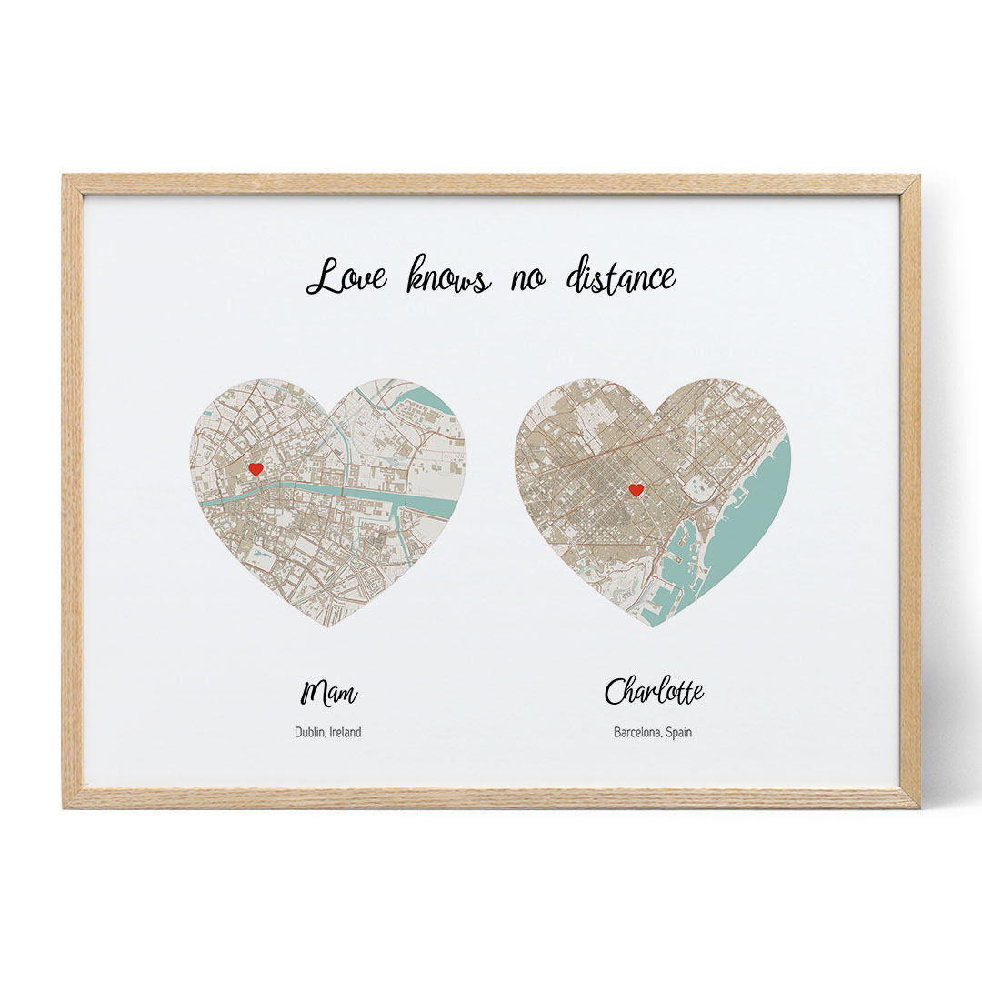 Love Knows No Distance Map for Mum - Positive Prints