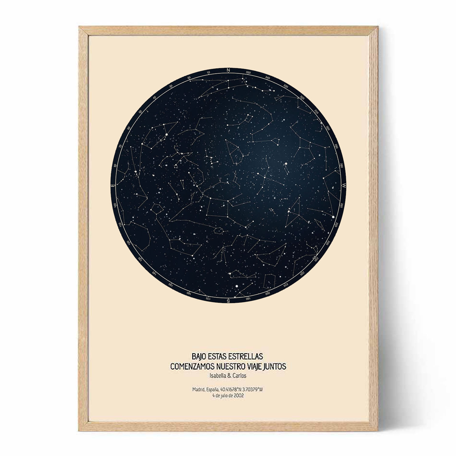 Mapa Estelar Personalizado | Mapa de estrellas - Positive Prints