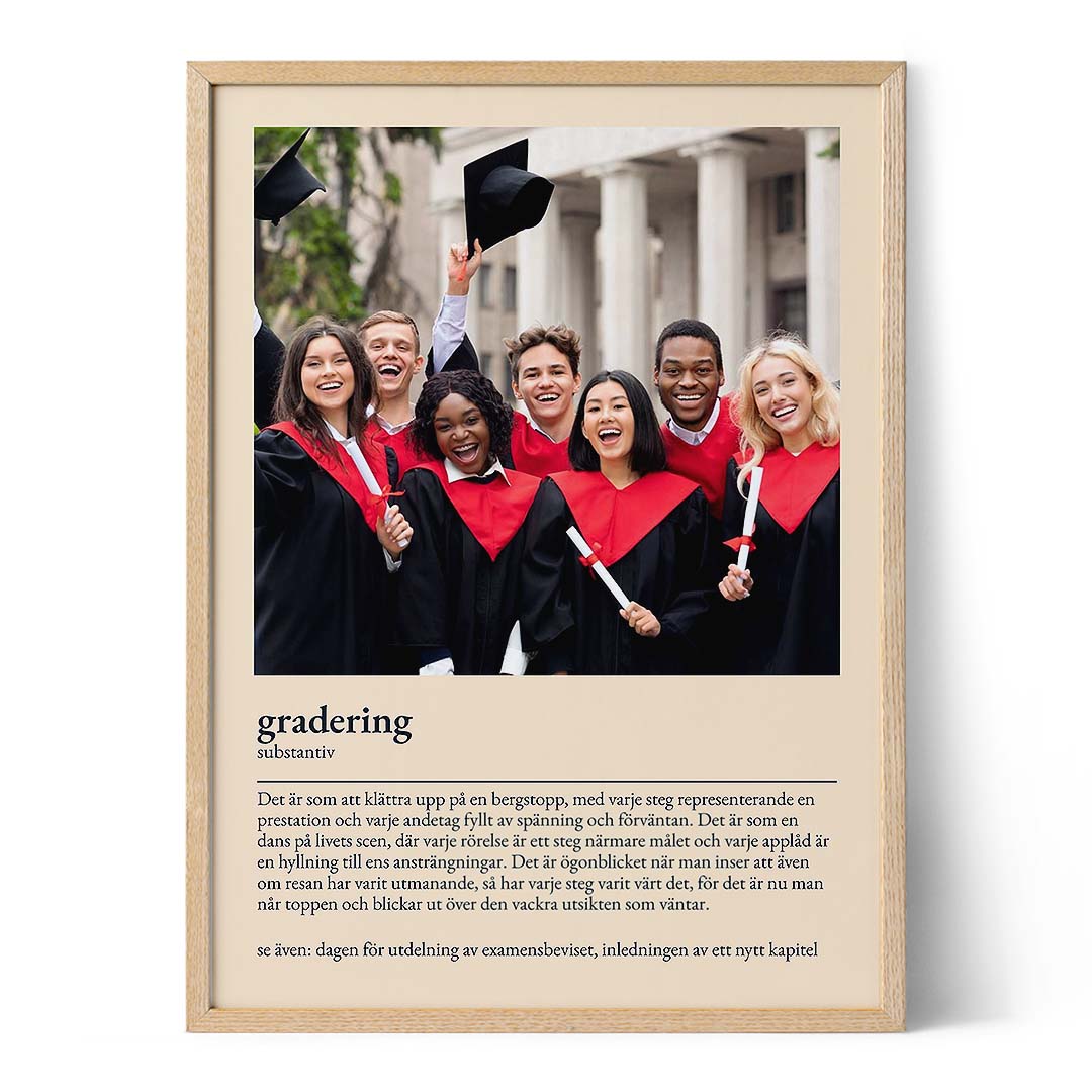 Affisch med definition av examen - Positiva tryck