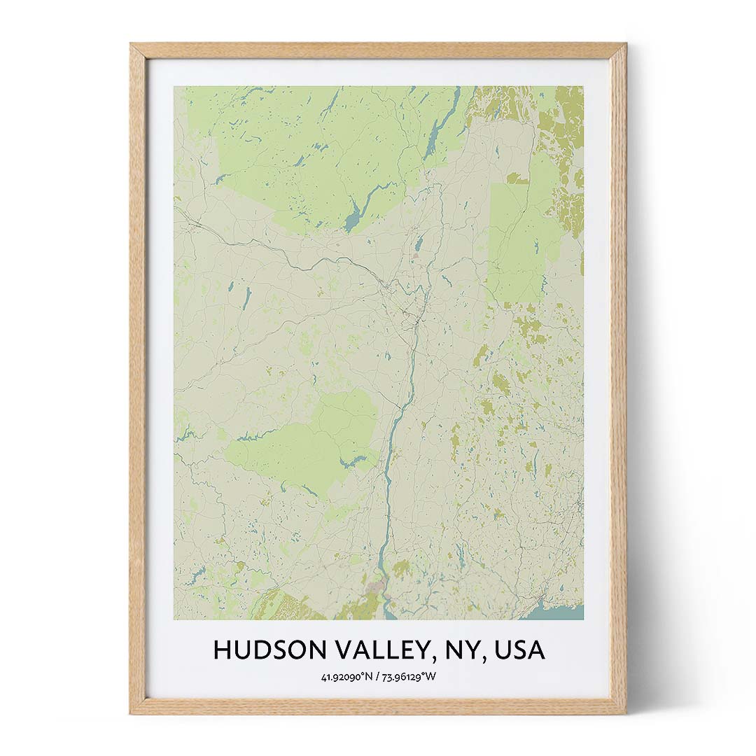 Hudson Valley Map Poster - Your City Map Art - Positive Prints