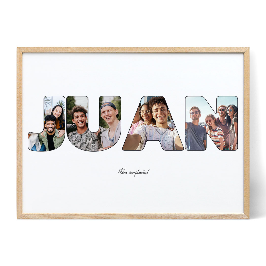 Collage de fotos con letras de nombres - Positive Prints