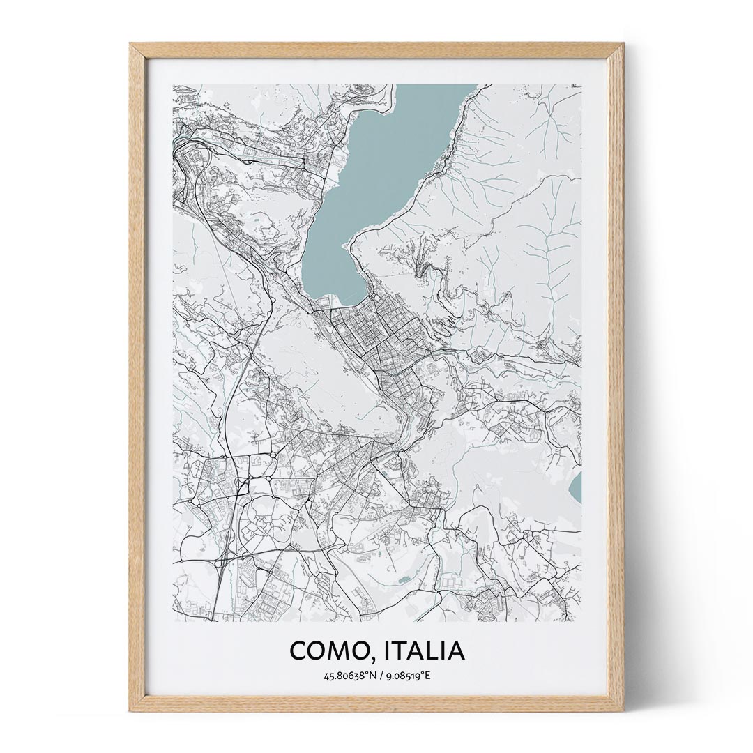Como Mappa di un luogo - La tua mappa della città - Positive Prints