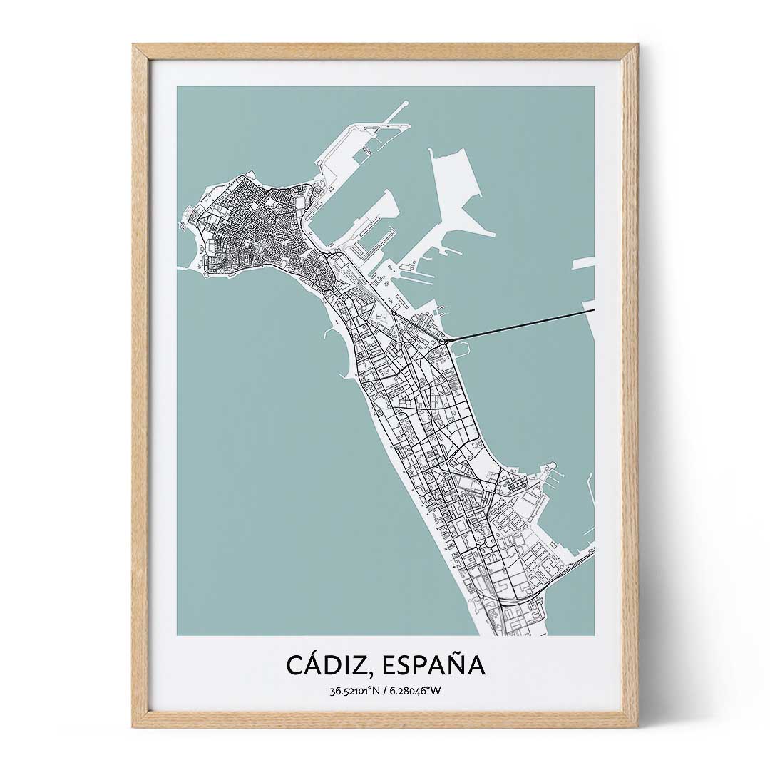 Cadiz Map Poster - Your City Map Art - Positive Prints
