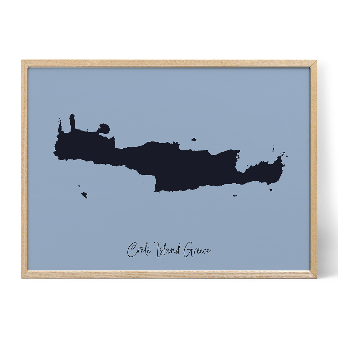 Crete, Greece Map Art - Positive Prints