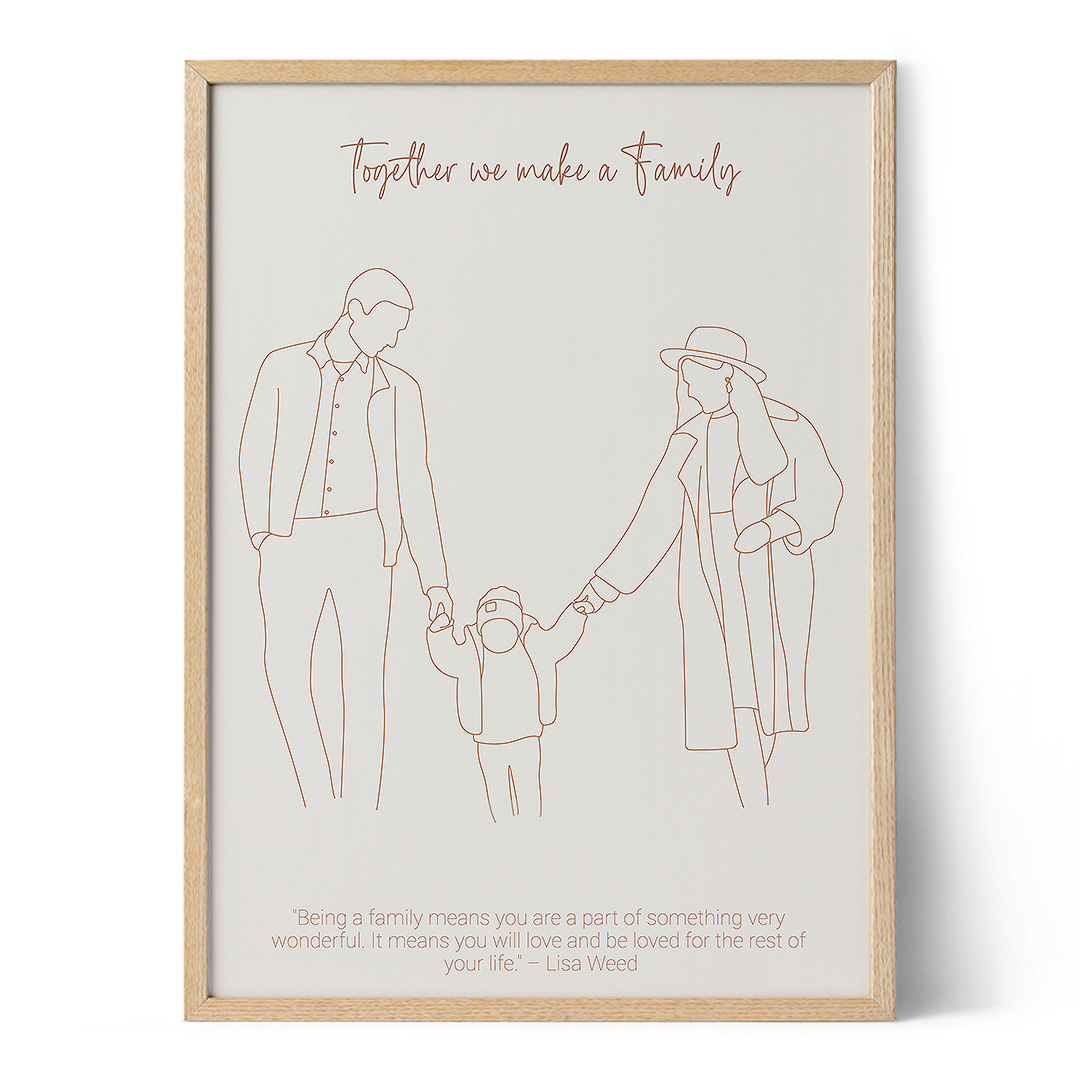 Family Line Art - Positive Prints
