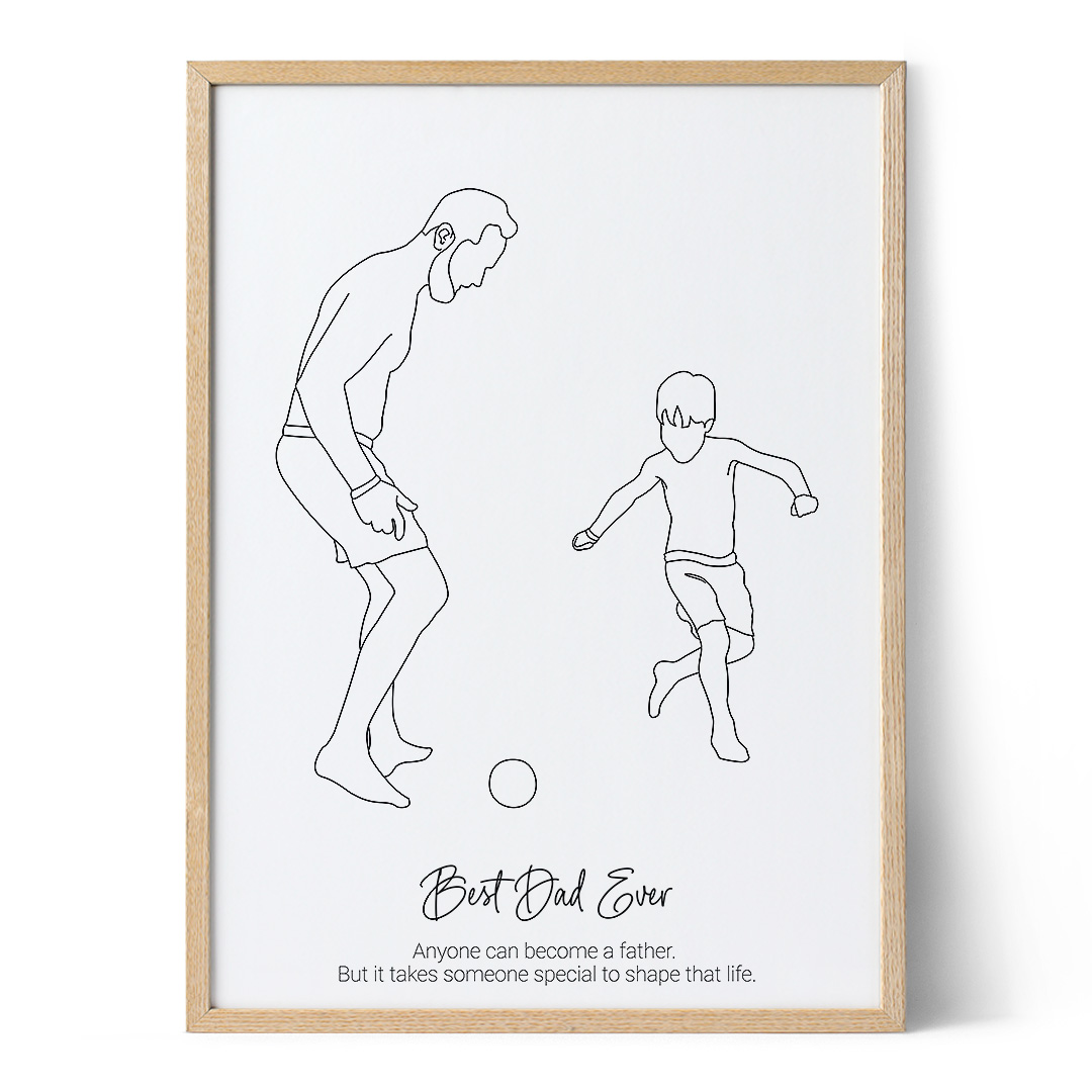 Father Line Art - Positive Prints