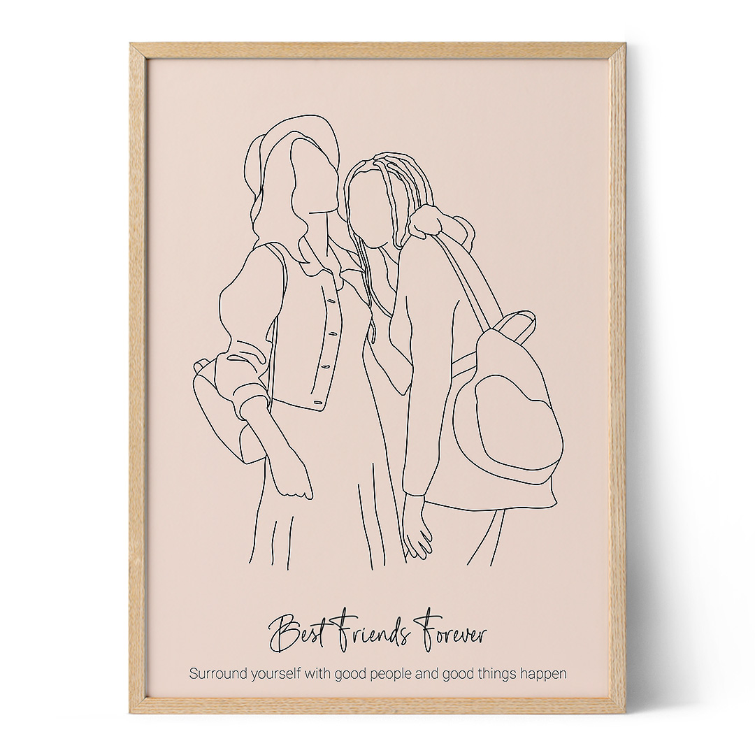 Friends Line Art - Positive Prints