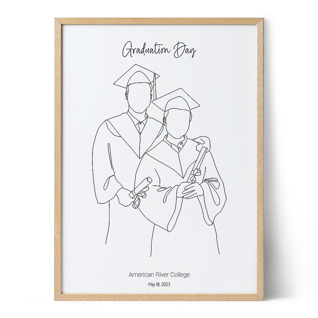 Graduation Line Art - Positive Prints