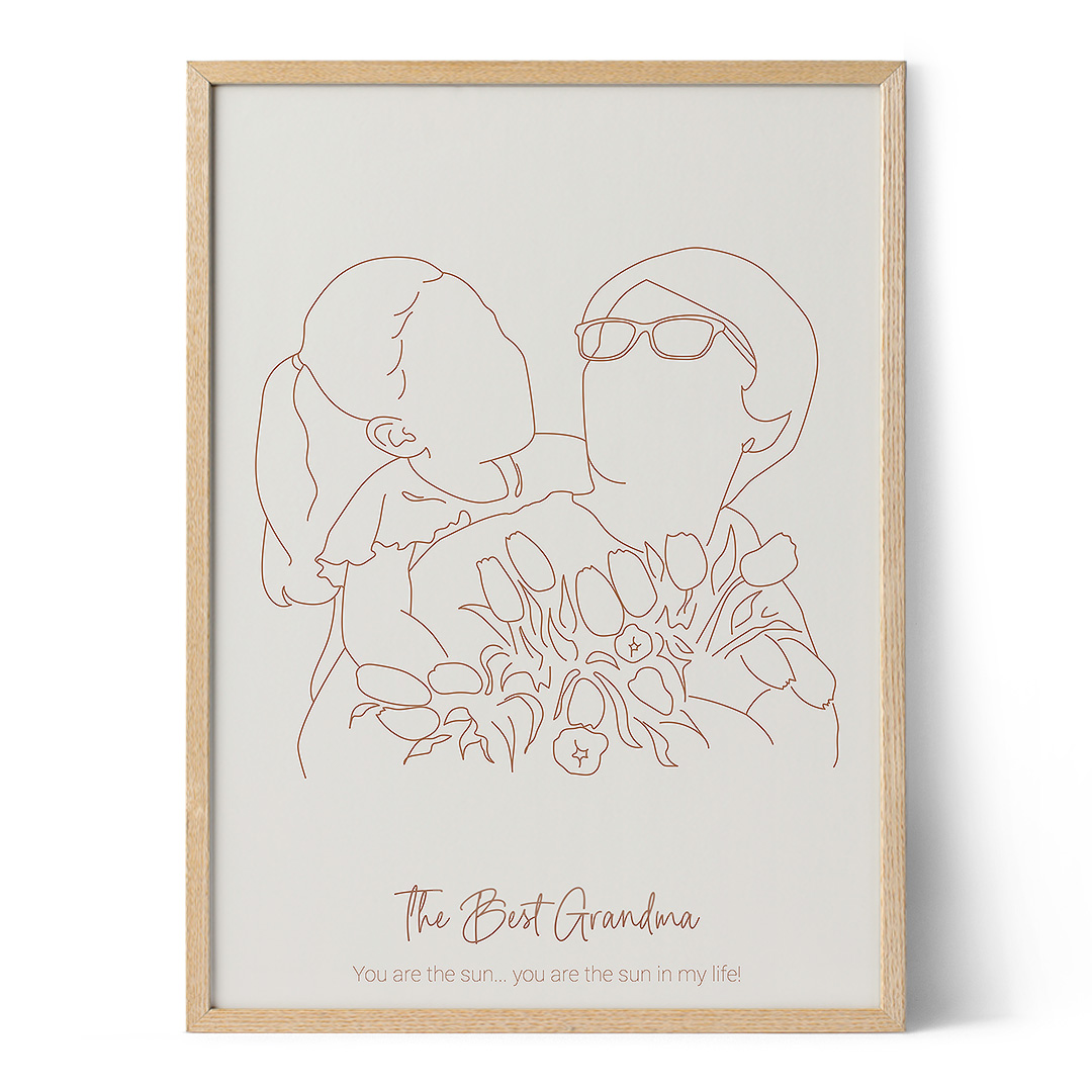 Grandma Line Art - Positive Prints