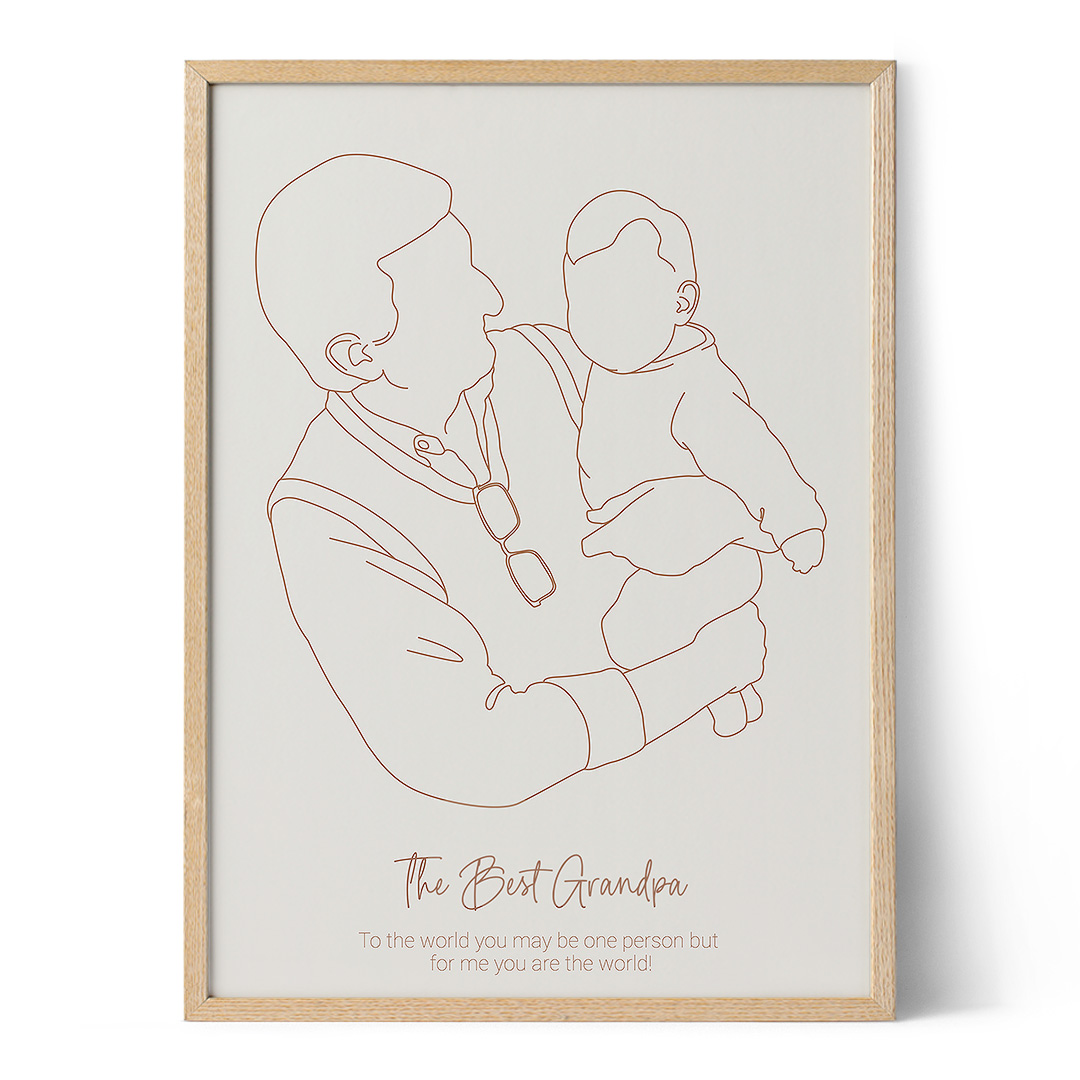 Grandpa Line Art - Positive Prints