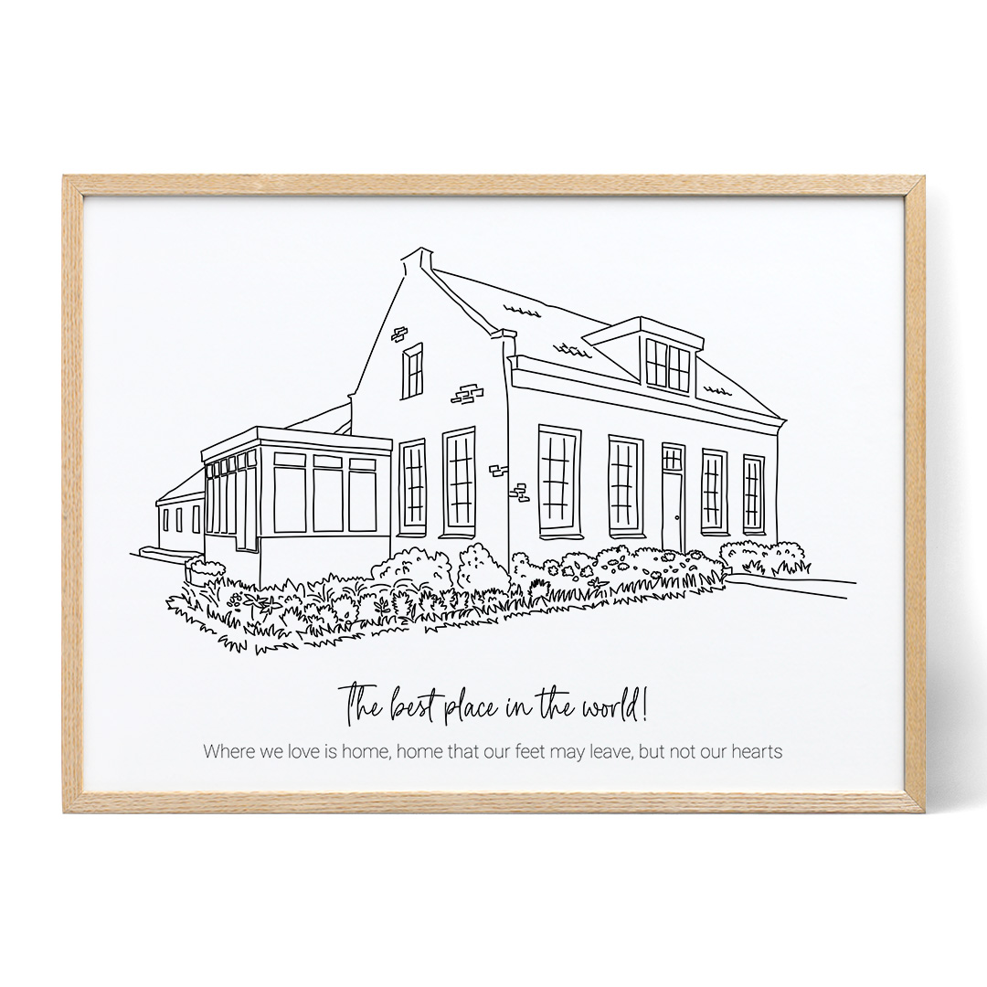 House Line Art - Positive Prints