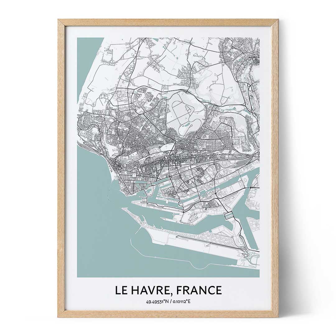 Le Havre Map Poster - Your City Map Art - Positive Prints