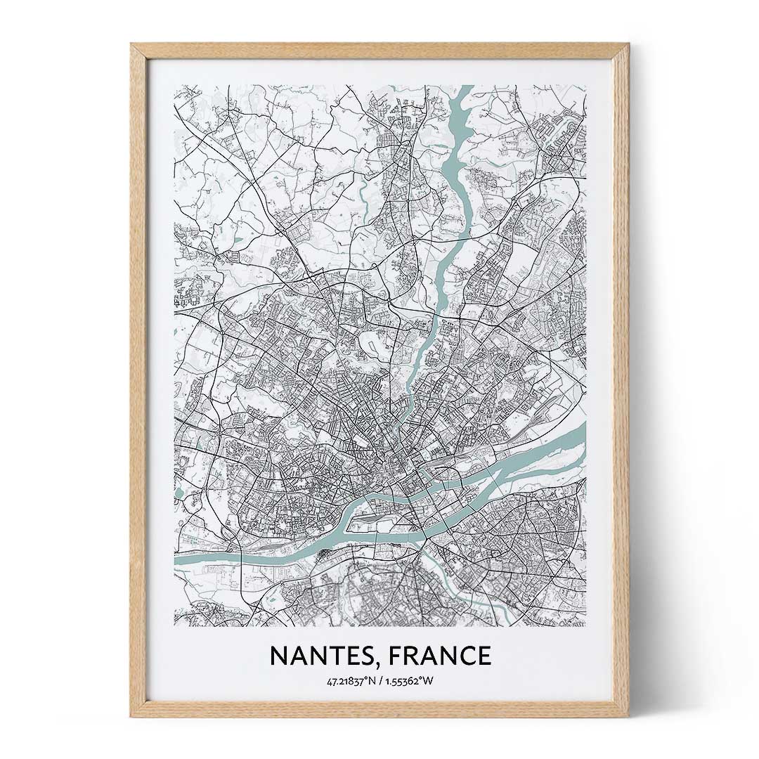 Nantes Map Poster- Positive Prints