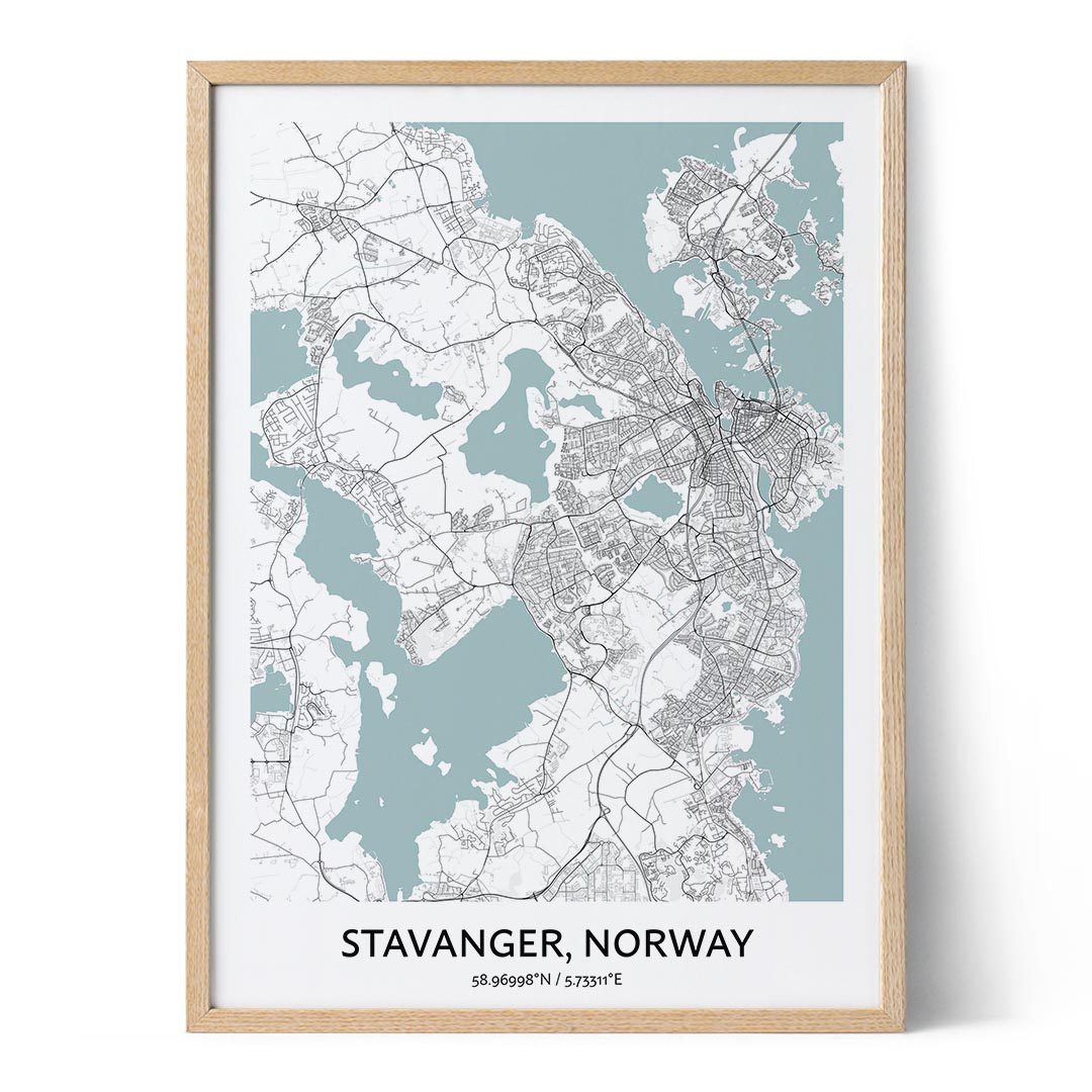 Stavanger Map Poster - Your City Map Art - Positive Prints