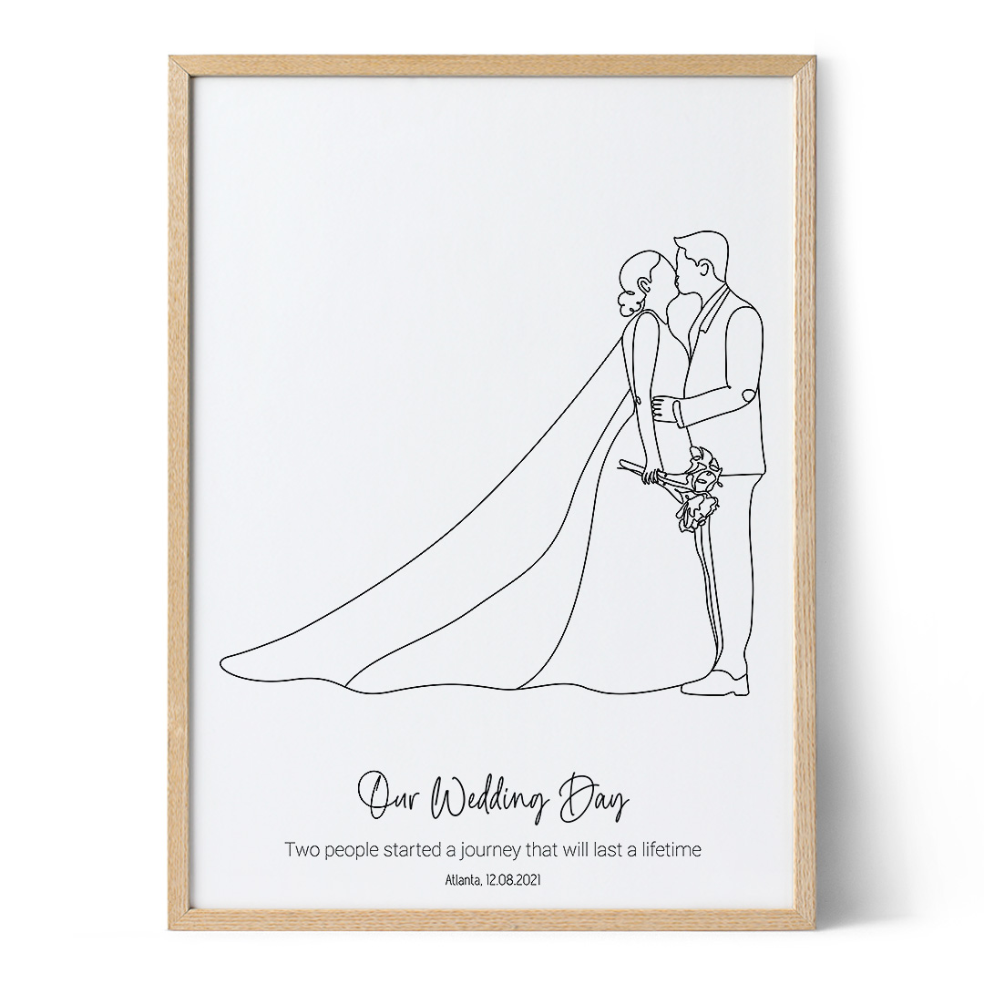 Wedding Line Art - Positive Prints