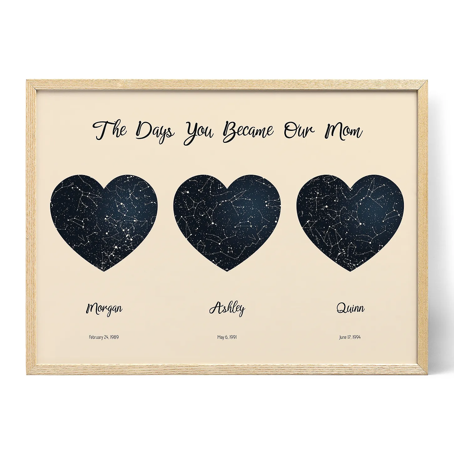 Triple Star Map for Mom - Positive Prints