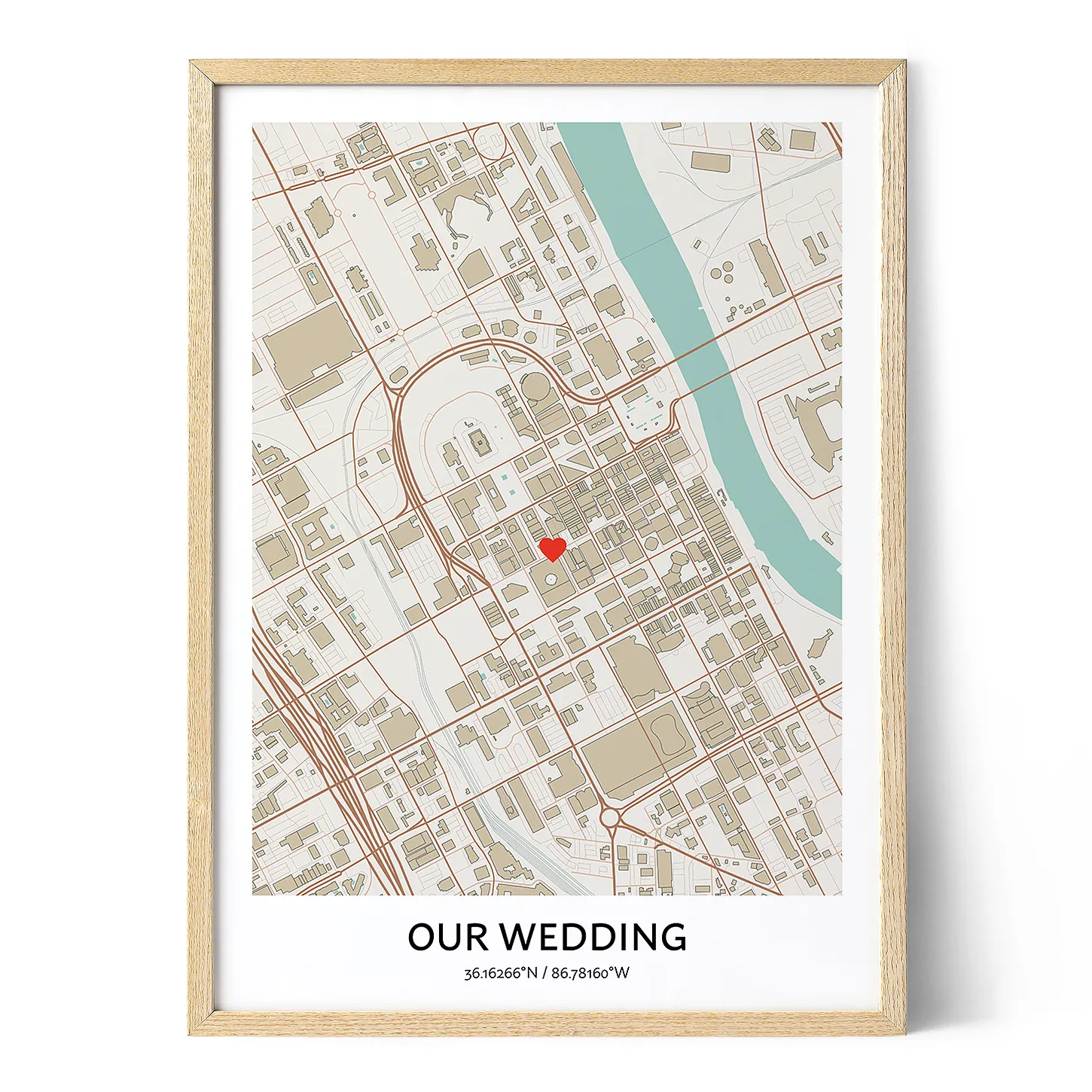 Wedding Map - Personalised Wedding Gift - Positive Prints