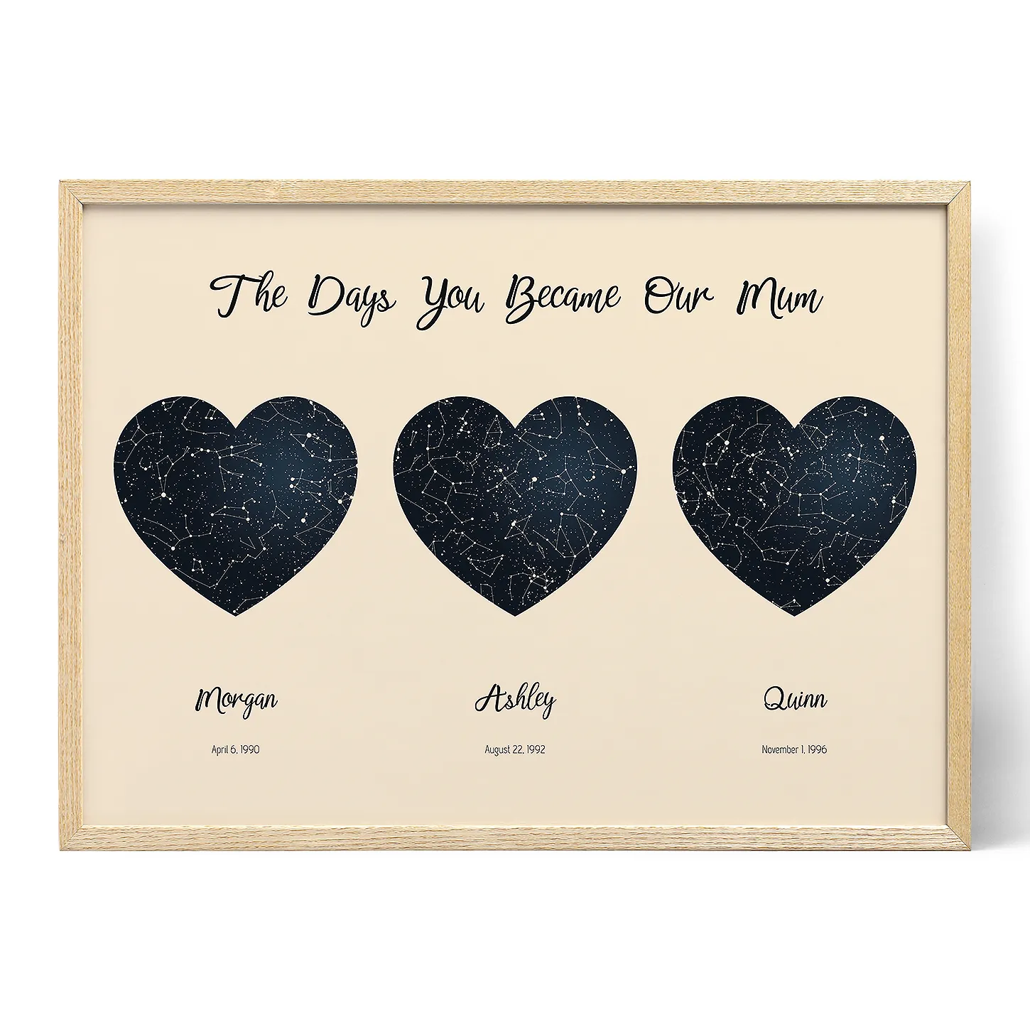 Triple Star Map for Mum - Positive Prints