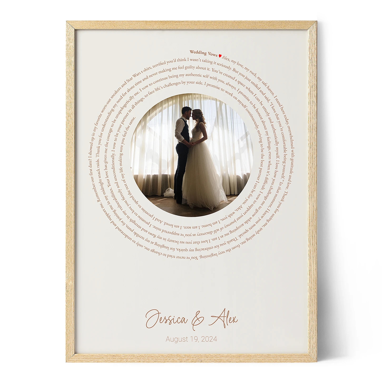 Wedding Vows Art with Photo - Positive Prints