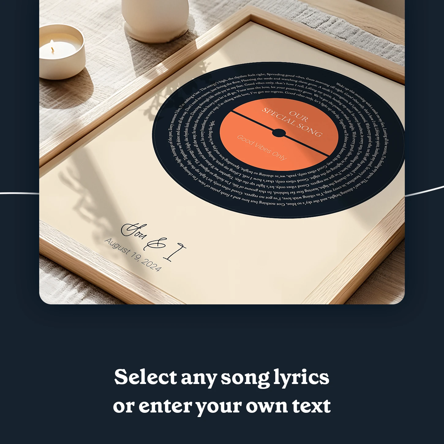 Custom Song Lyrics Art - Positive Prints