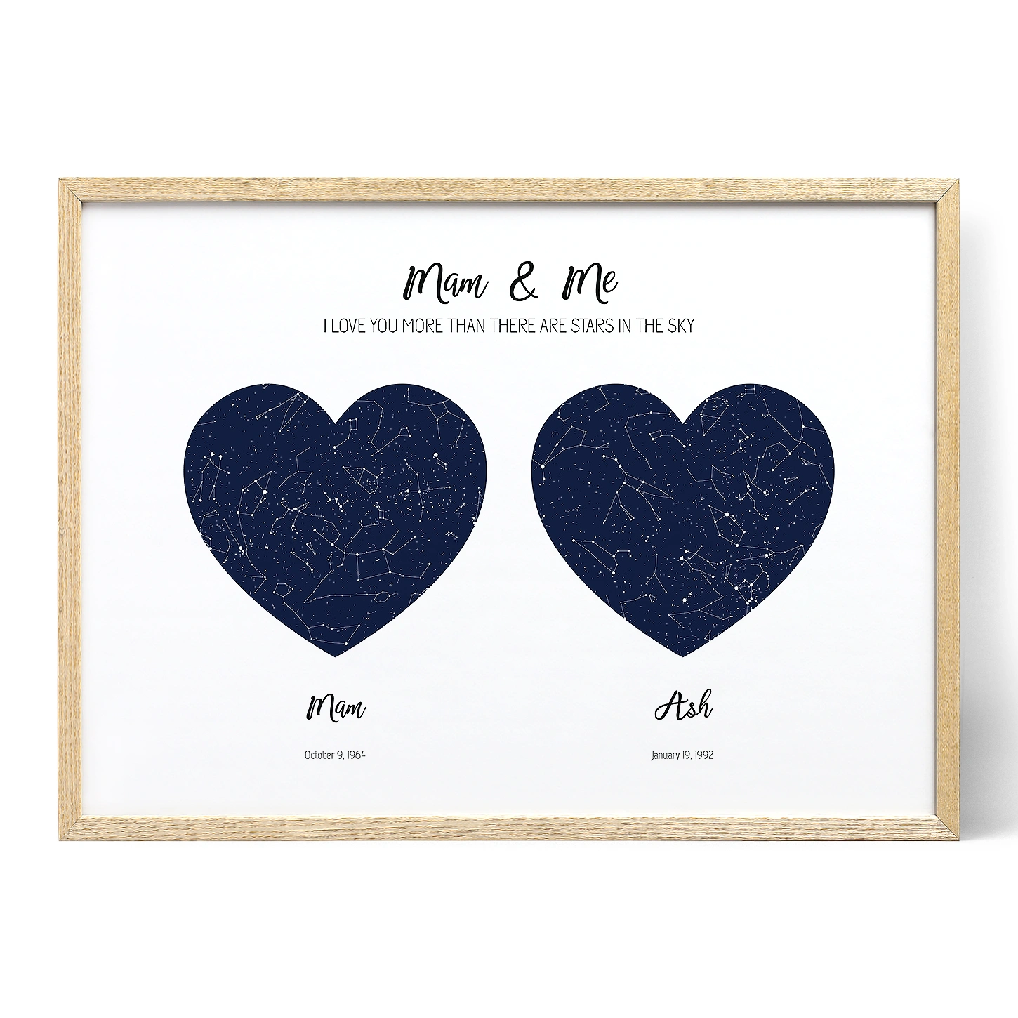 Mam & Me Double Star Map - Positive Prints