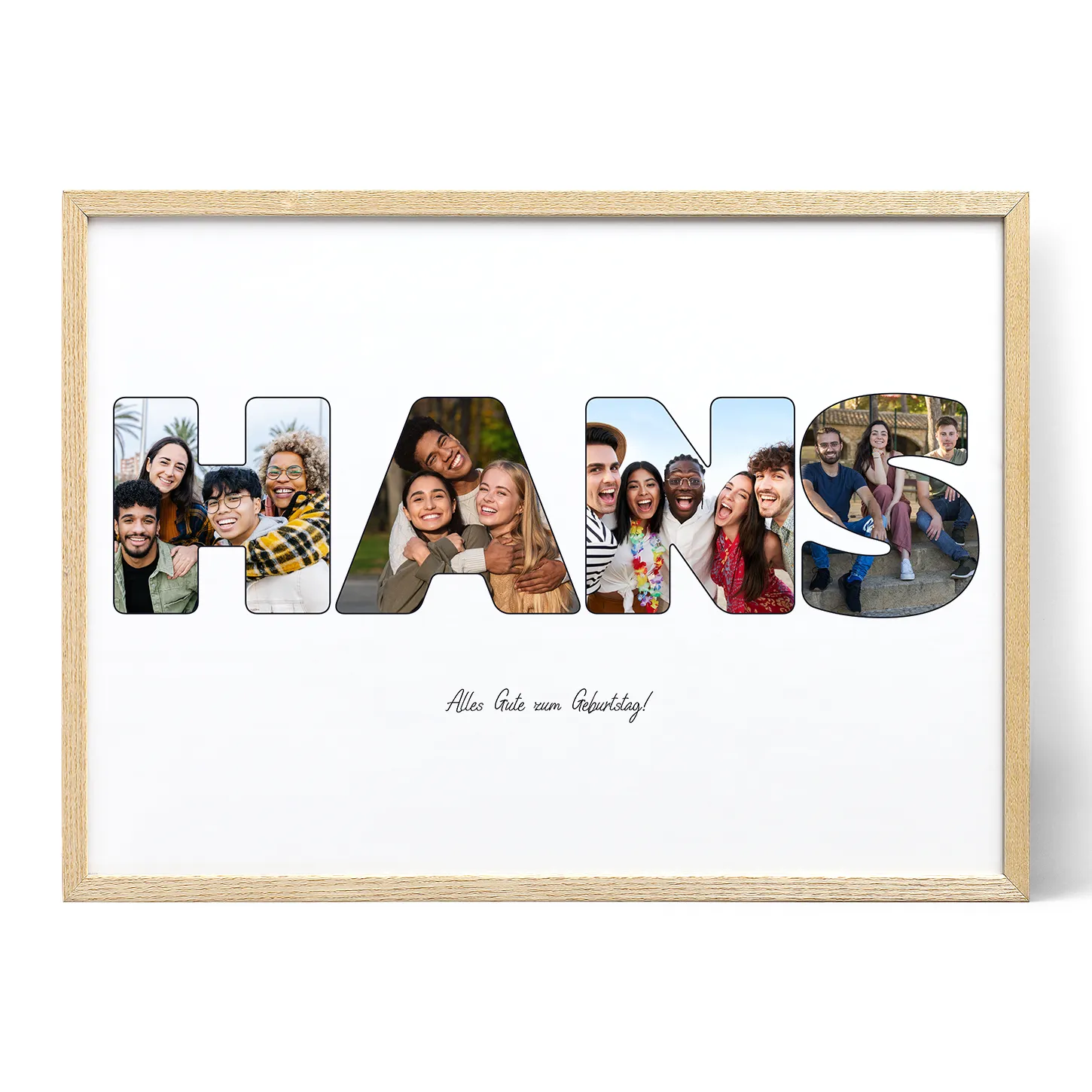 Fotocollage mit Namen und Buchstaben - Positive Prints