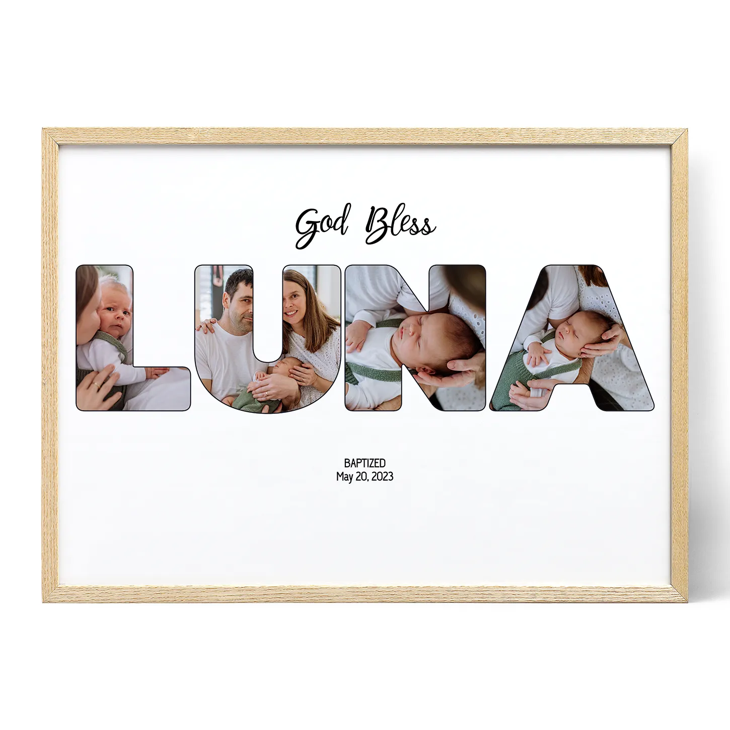 Baptism Letter Photo Collage - Positive Prints