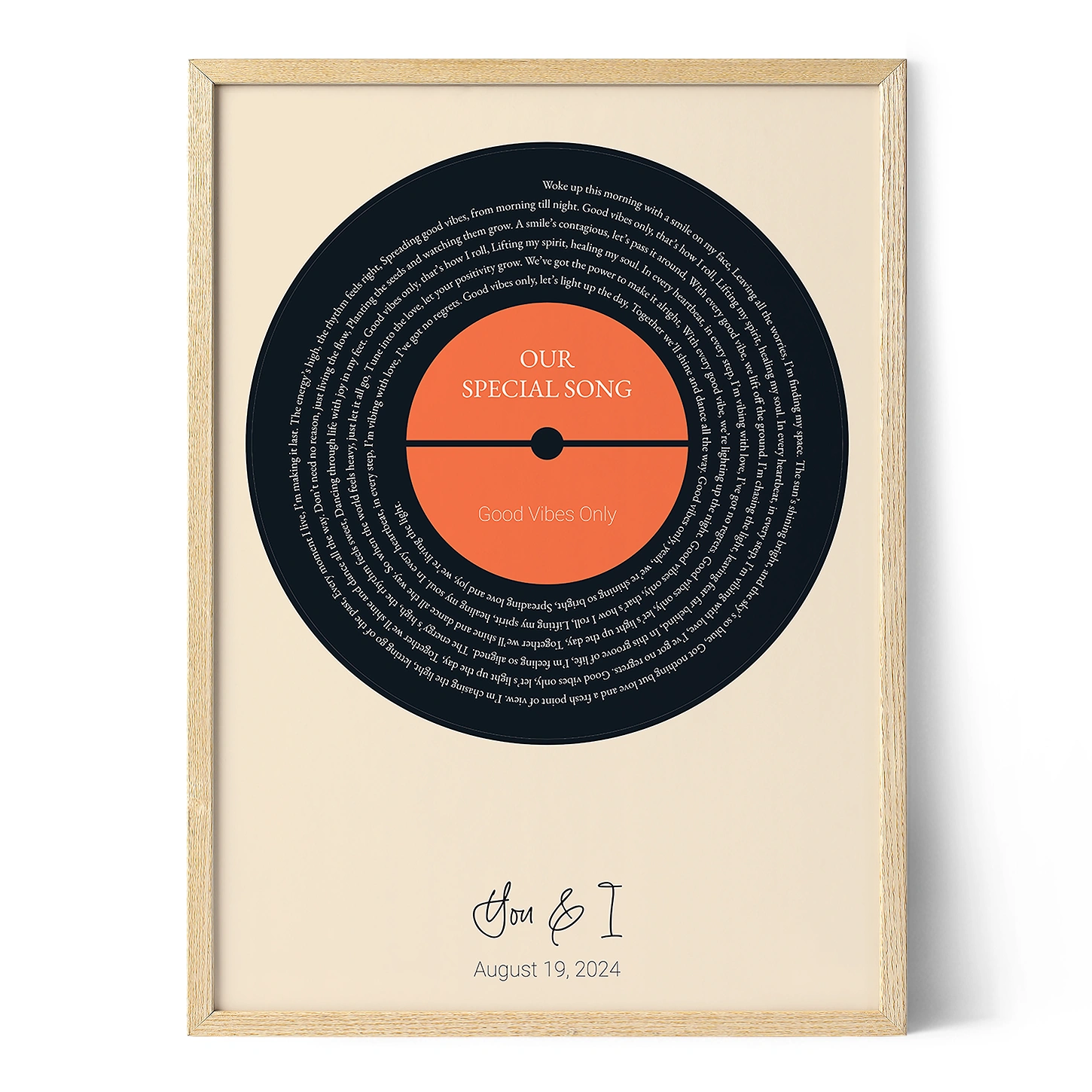 Custom Song Lyrics Art - Positive Prints