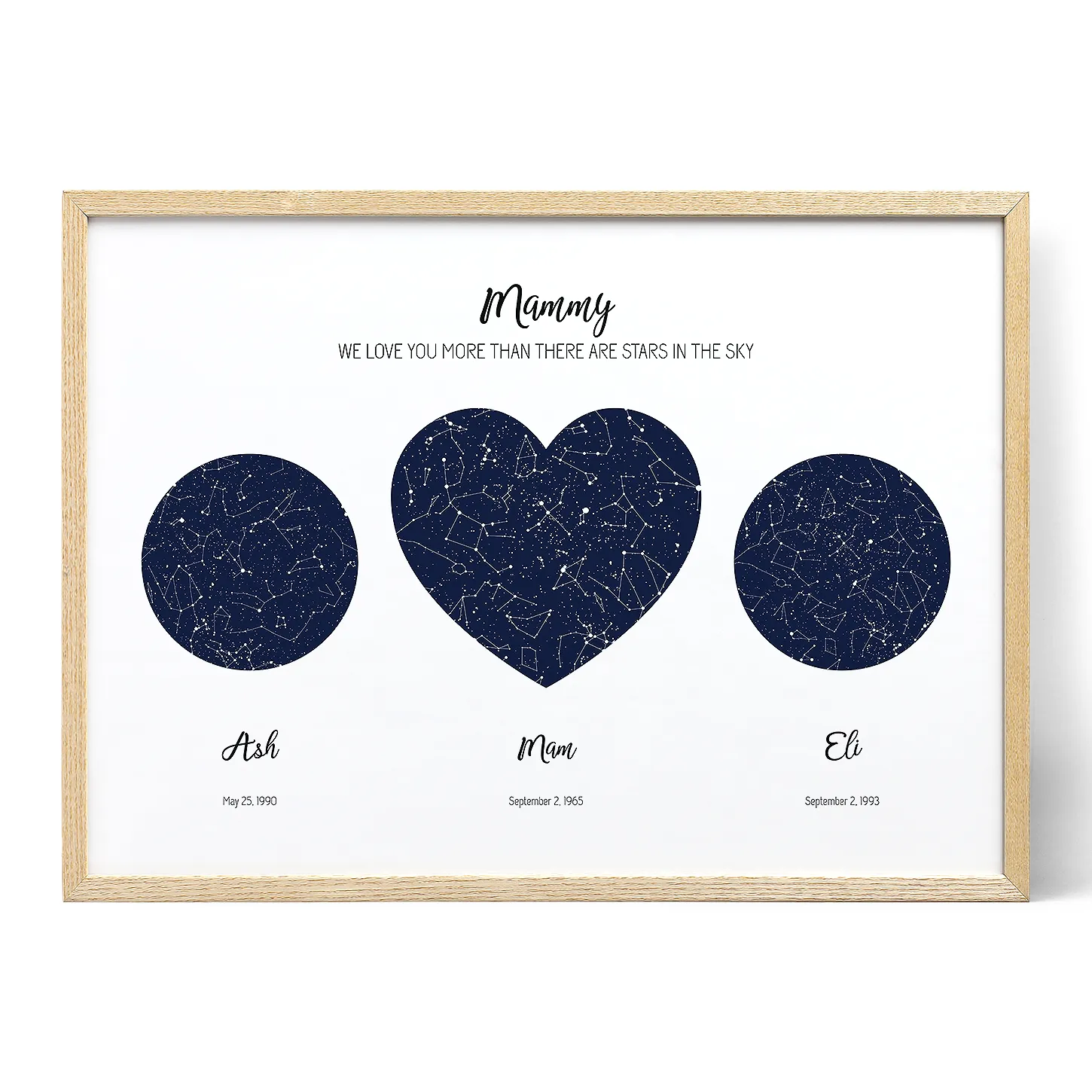 Our Mam Triple Star Map - Positive Prints