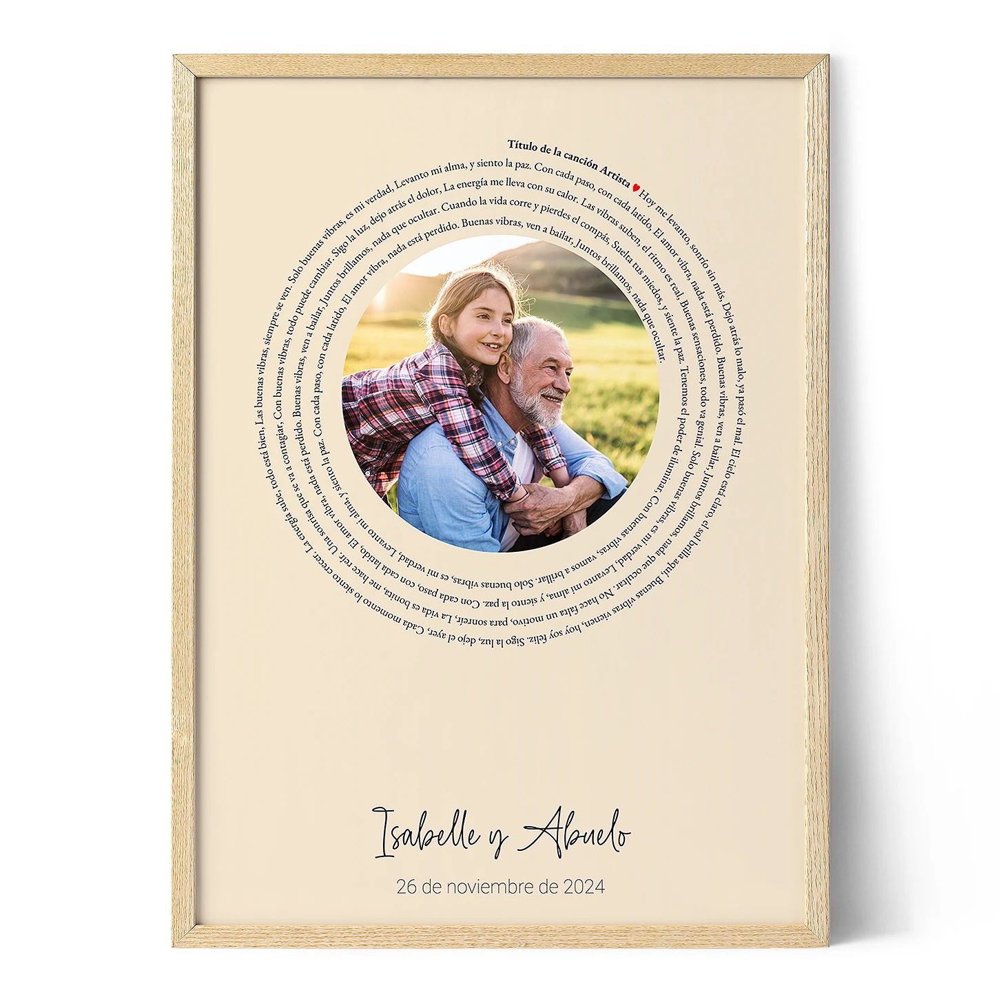 Póster con Letras de Canción para Abuelo - Positive Prints