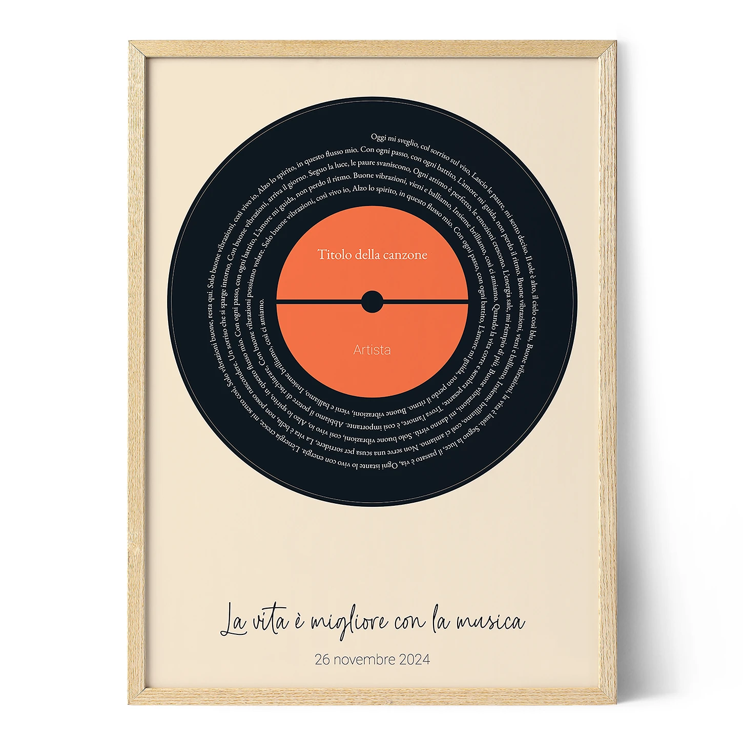 Poster con Testo della Canzone per Fratello - Positive Prints